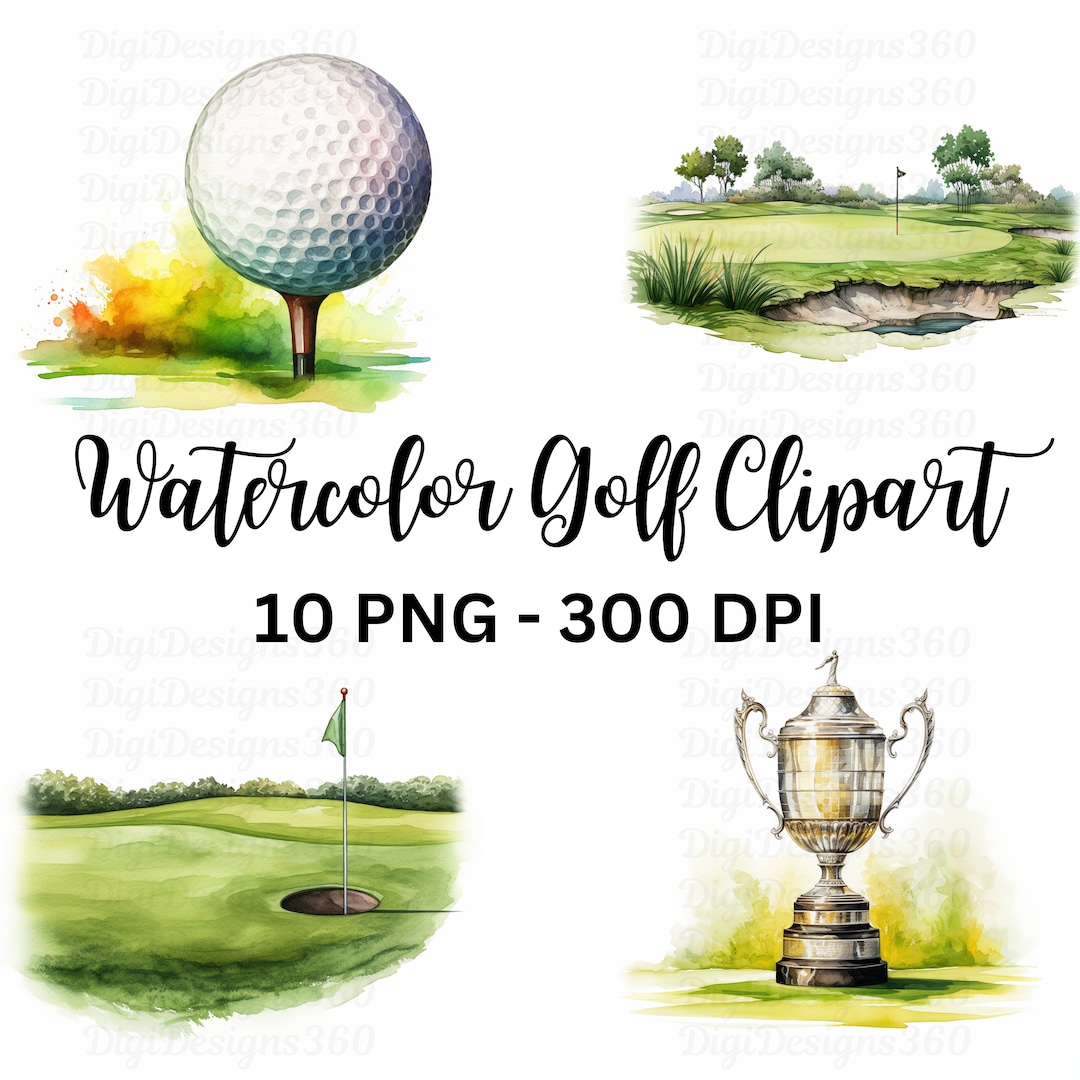 Watercolor Golf Clipart Collection - Vibrant Graphics, Ideal for ...