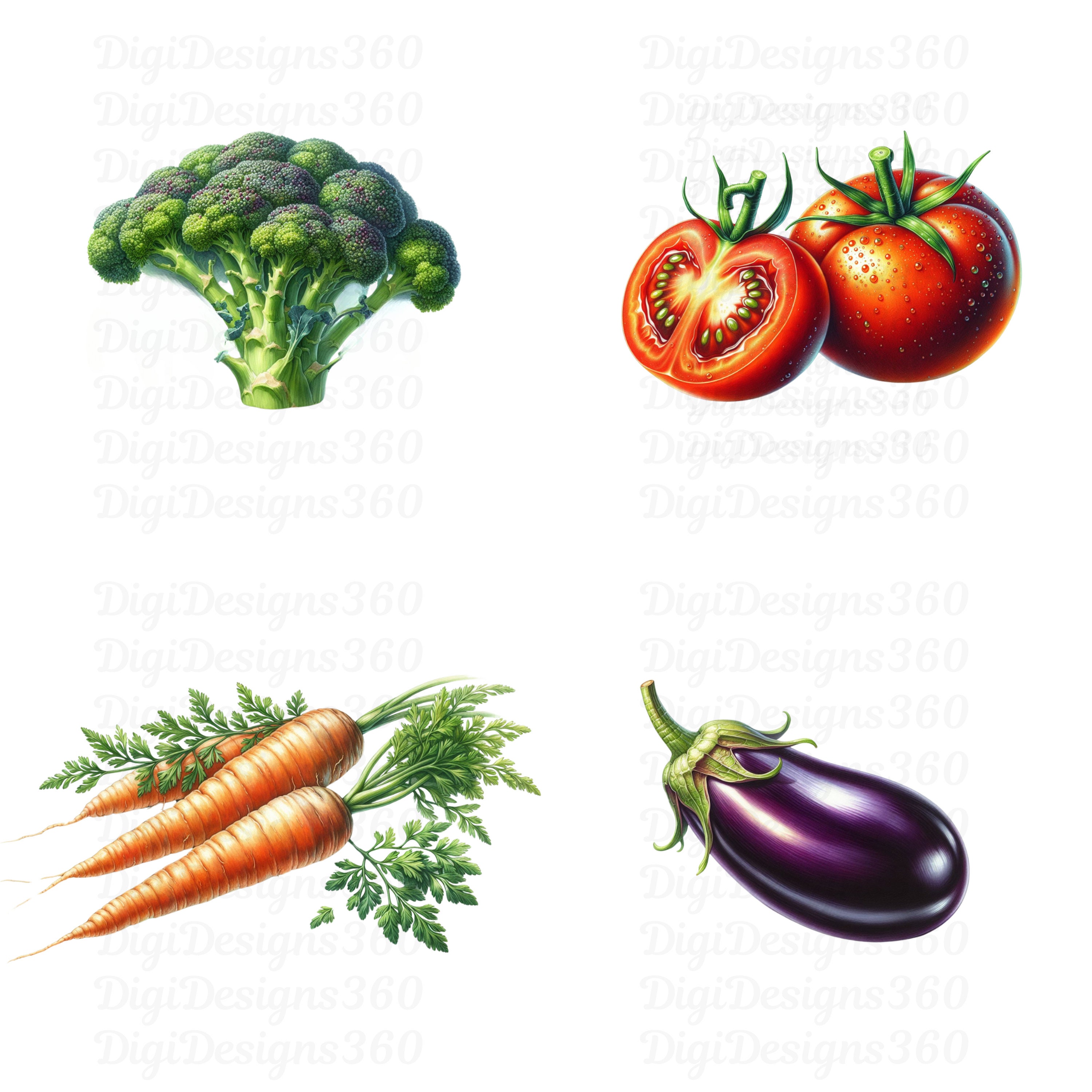 Vegetable Clipart Set Watercolor Veggies Digital Download, Perfect for ...