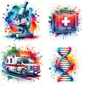 Get Creative With Watercolor Medical Clipart: Perfect for Doctors ...