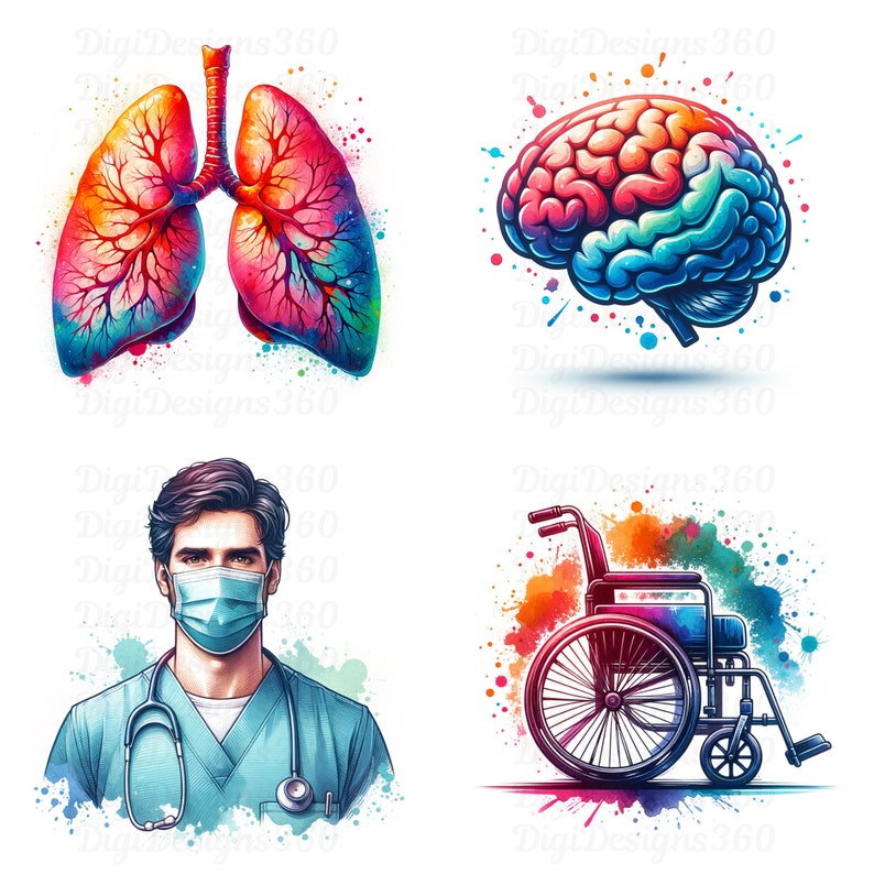 Get Creative With Watercolor Medical Clipart: Perfect for Doctors ...