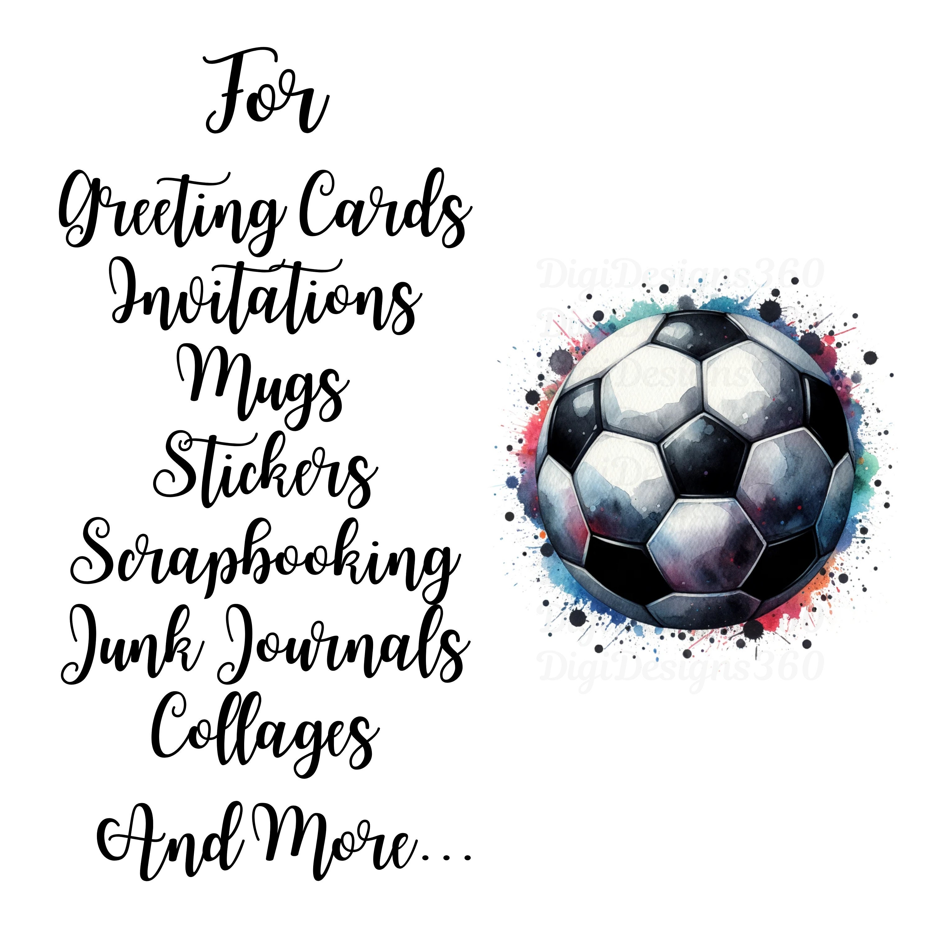 Watercolor Soccer Clipart Bundle – Sports Graphics (digital Download ...