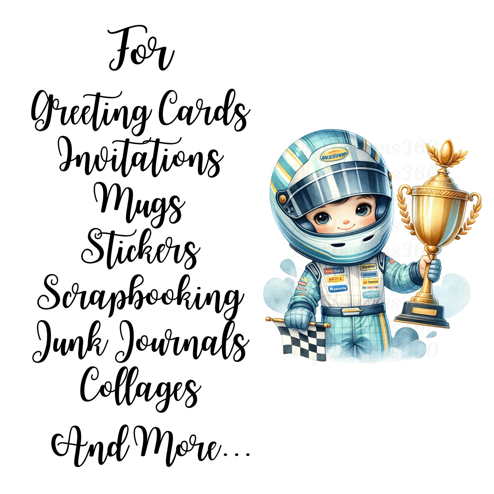 Race Clipart Collection Colorful Watercolor Racing Elements, Great ...