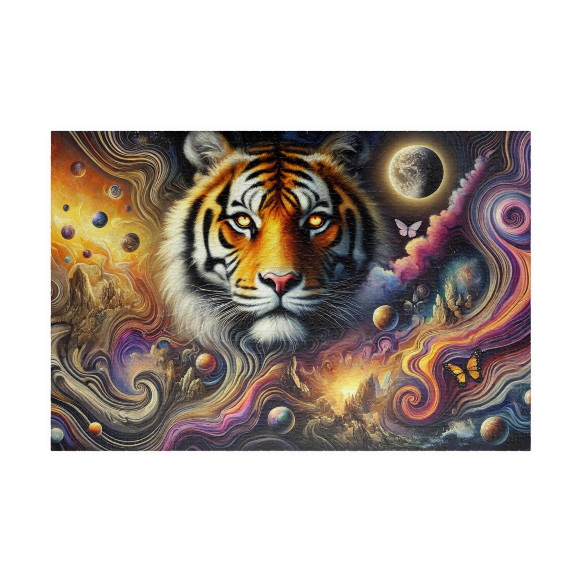 Tiger Jigsaw Puzzle, 1000 PC Surreal Wildlife Art Piece for Relaxation ...