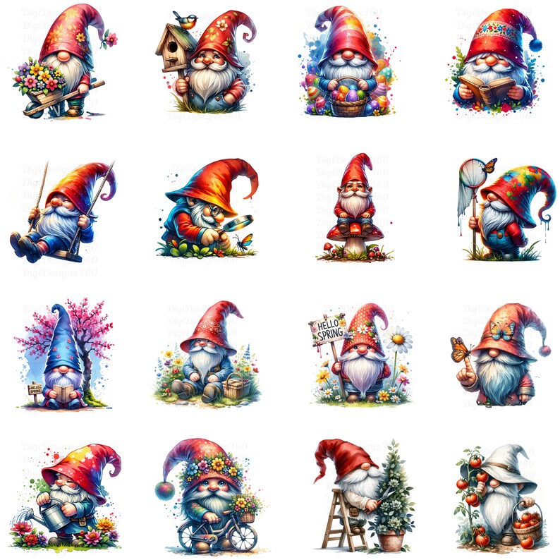 Watercolor Mythical Creatures Clipart Bundle: Dragons, Unicorns, Gnomes ...