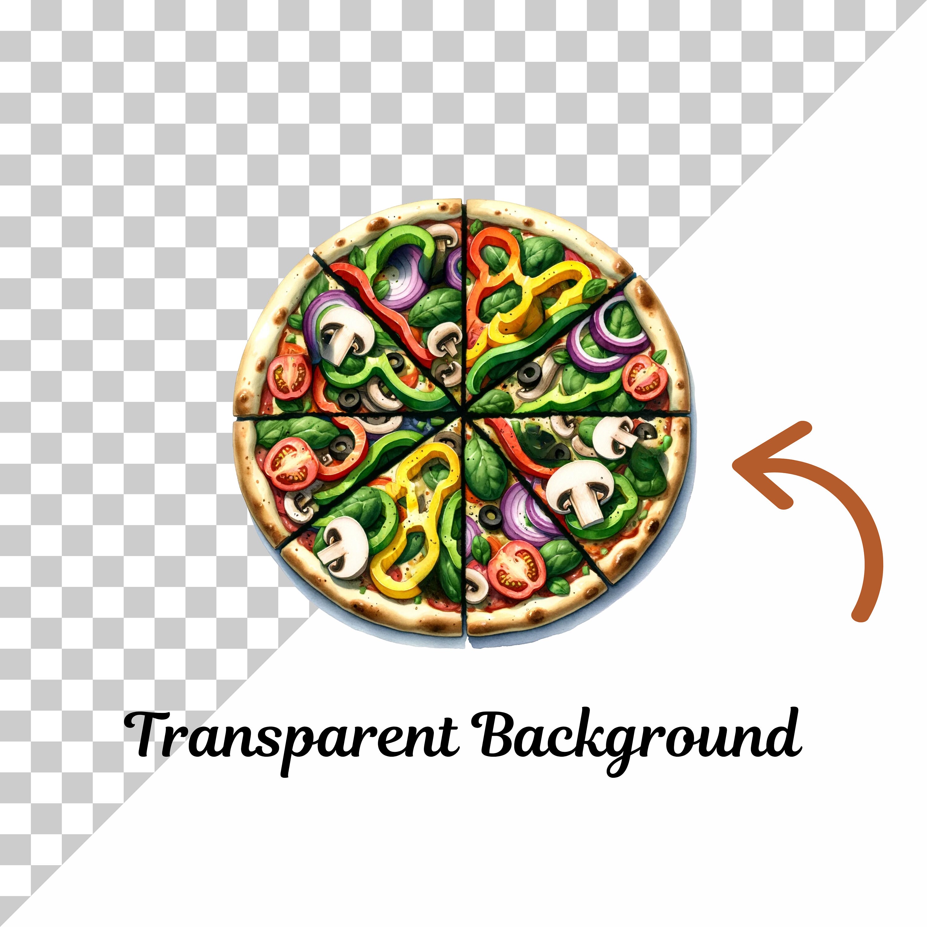 Pizza Clipart Set Watercolor Food Graphics, Perfect for Menu Design ...