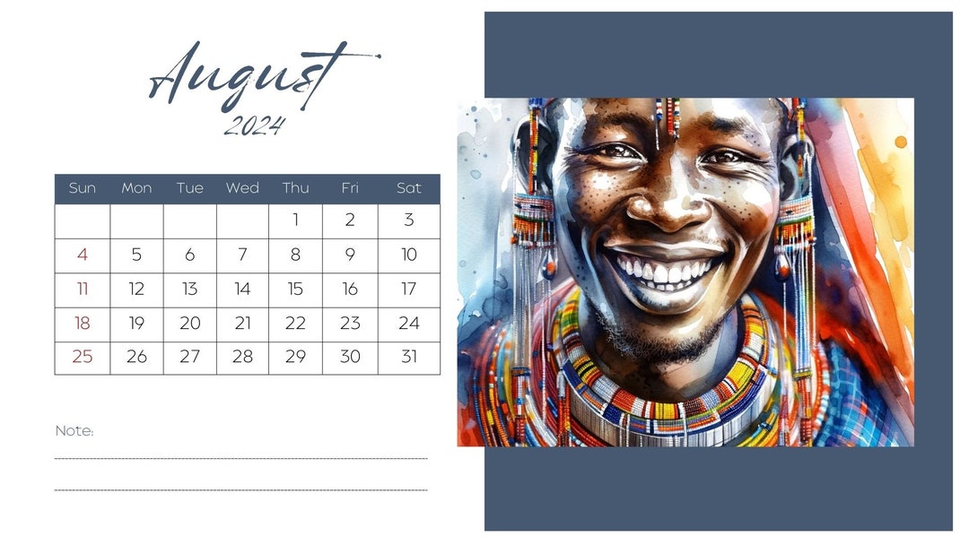 MONTHLY CALENDAR 2024 'smile' Big&beautiful Series 13 A4 Printable ...