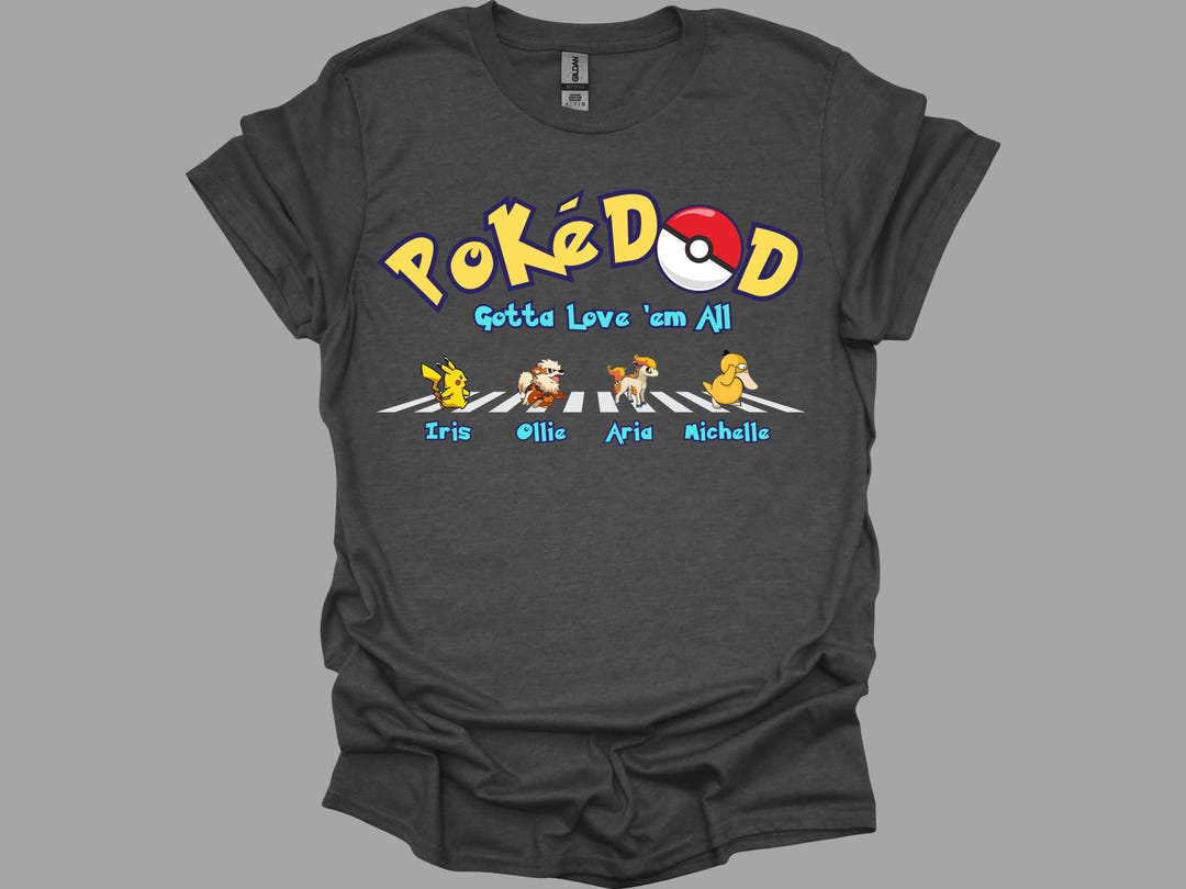 Personalized Pokedad Shirt, Pokemon Dad Tee, Father’s Day Shirt ...