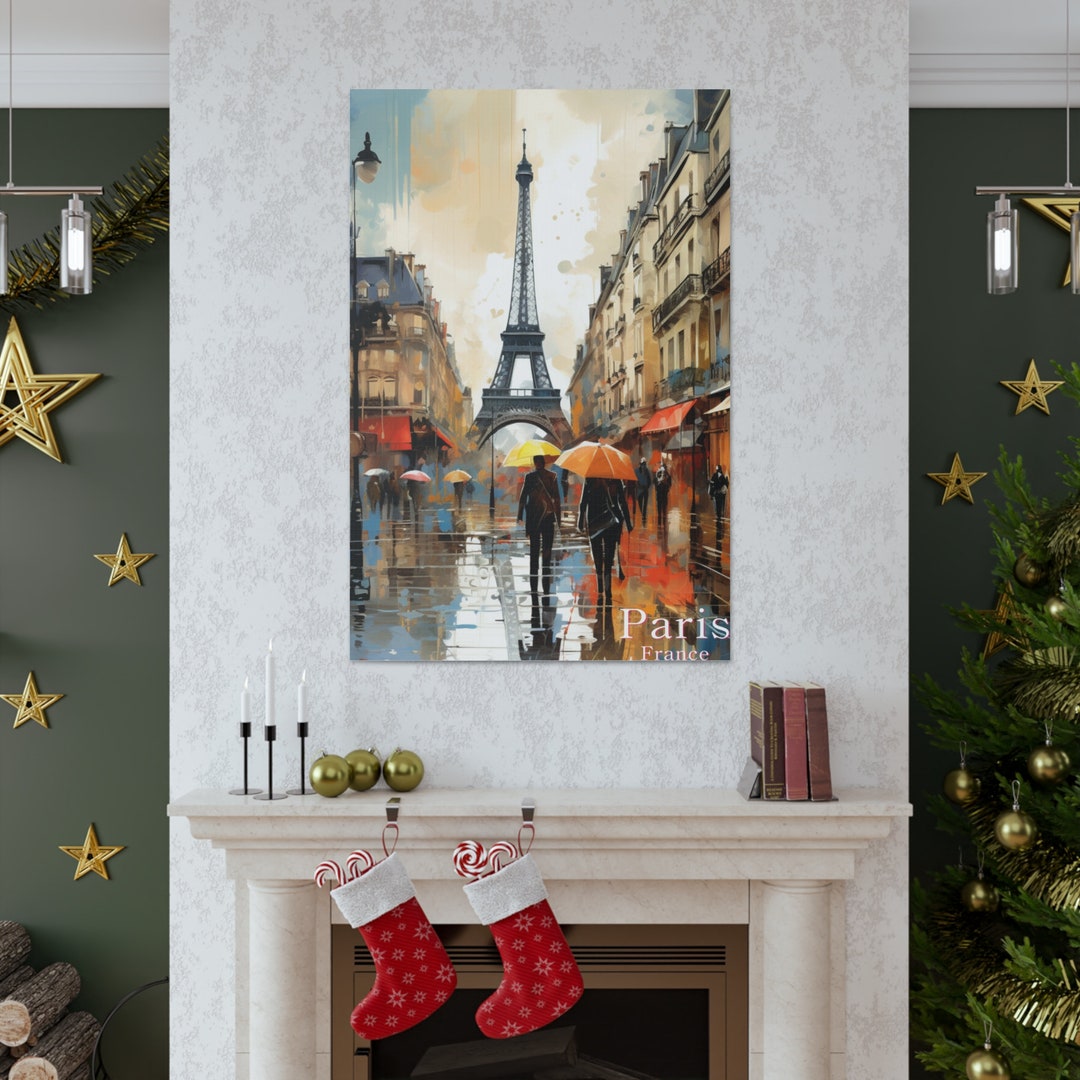 Paris Raining Day Custom Printed Canvas Personalized Wall Art Photo to ...