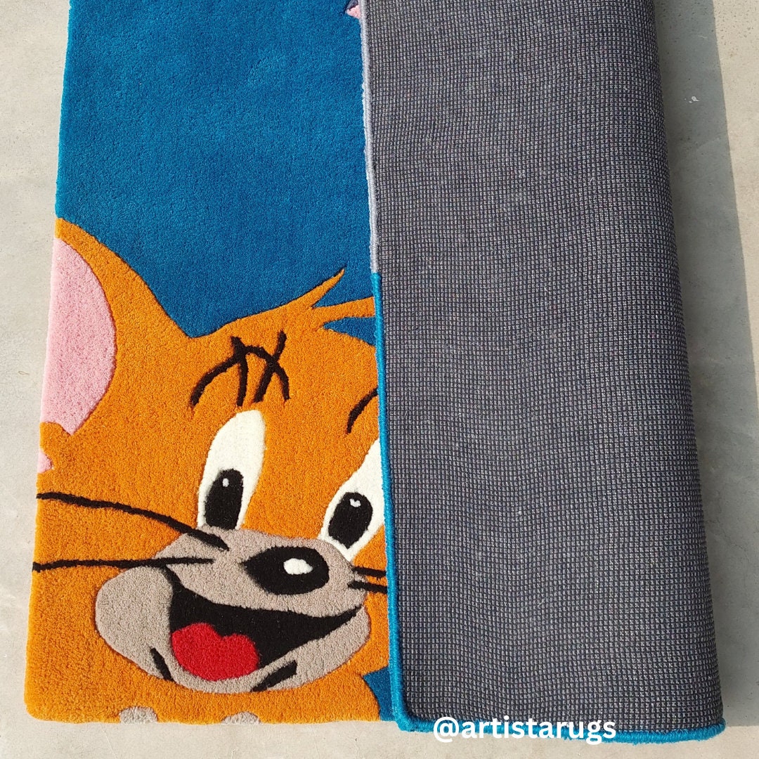 ARTISTA RUGS Premium Tom and Jerry Theme Rug: 100% New Zealand Wool ...