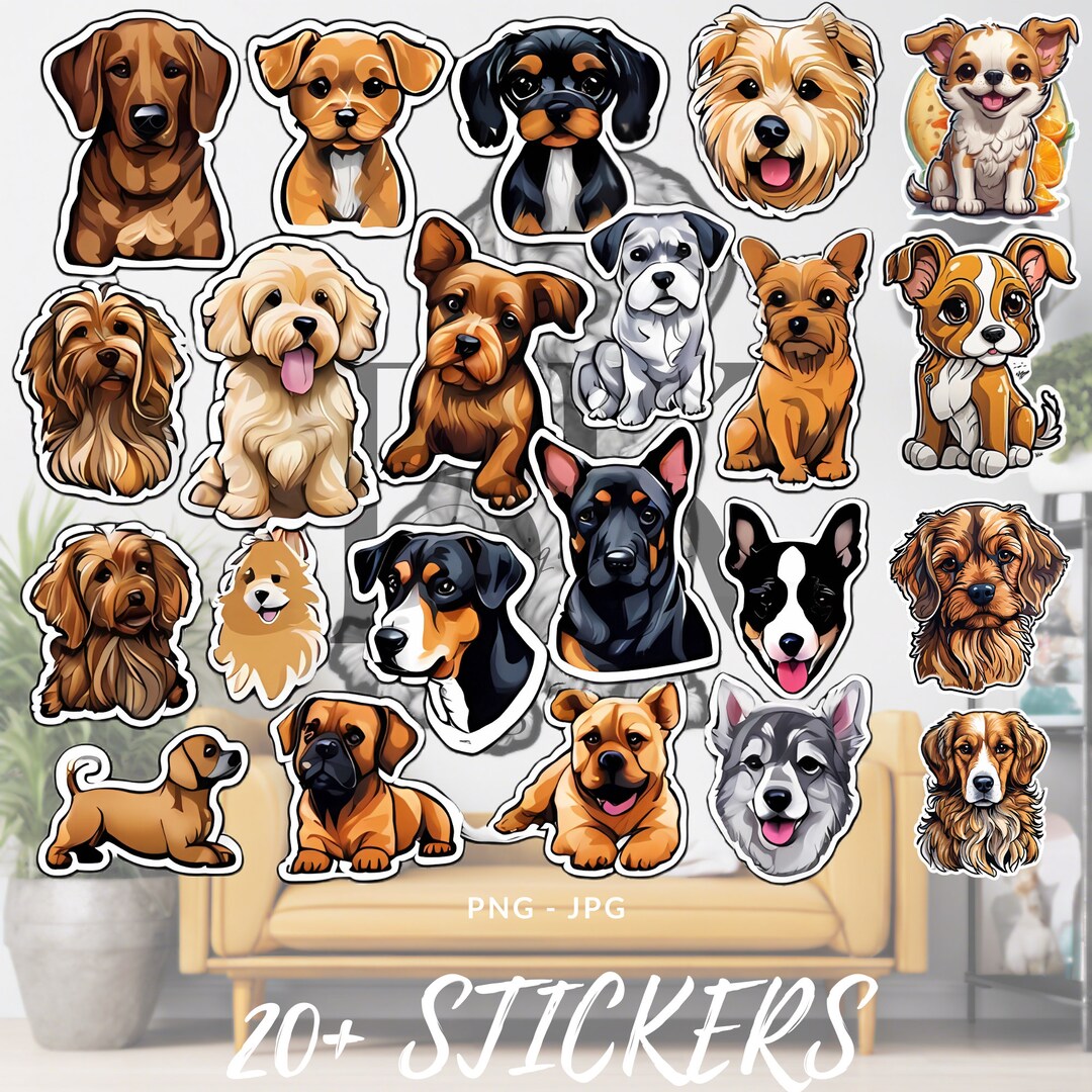 Stickers Dog Printable Dog Stickers / Print and Cut Dog Stickers / Cute ...