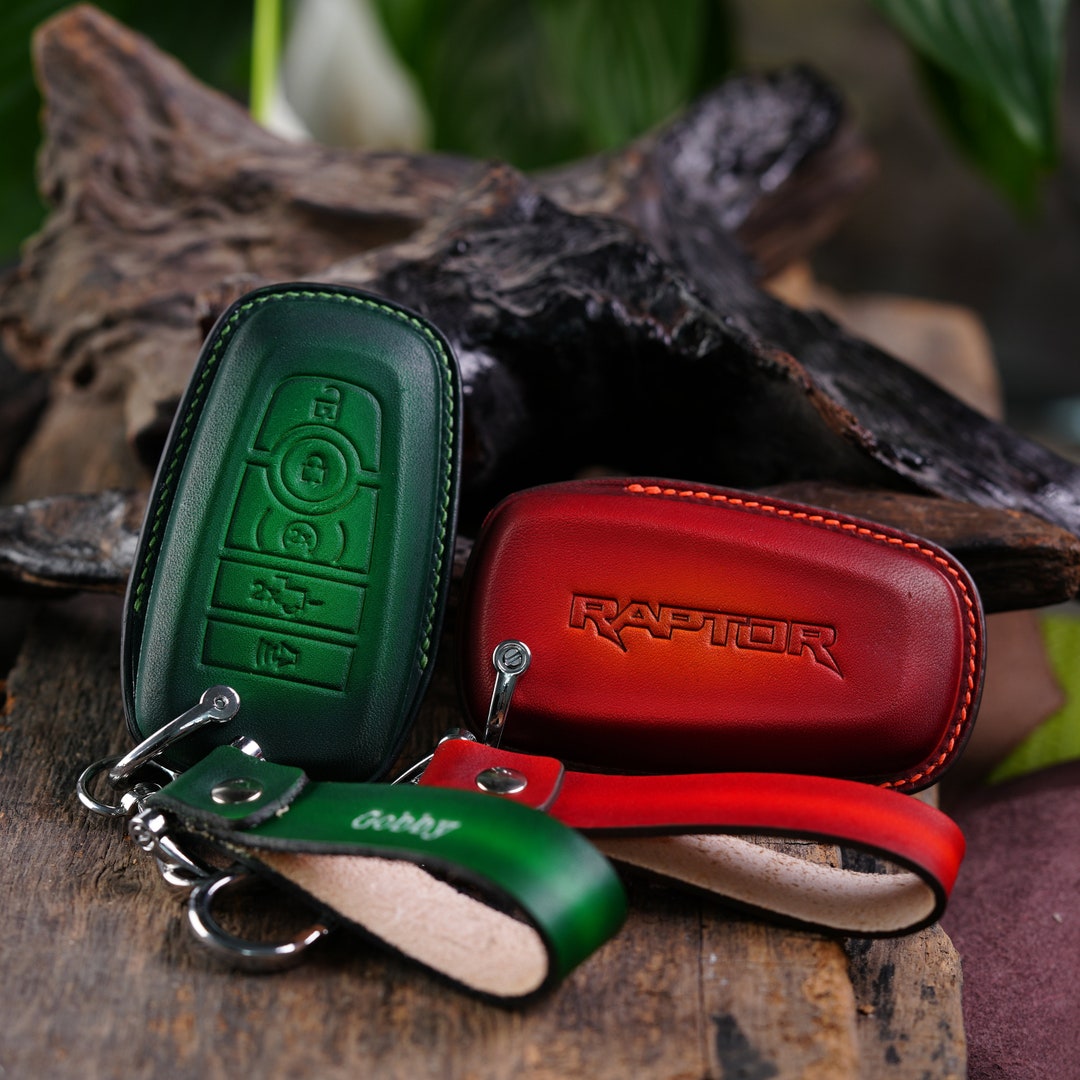 Ford Raptor Leather Key Case, Personalized Key Fob Cover for Ford Super ...