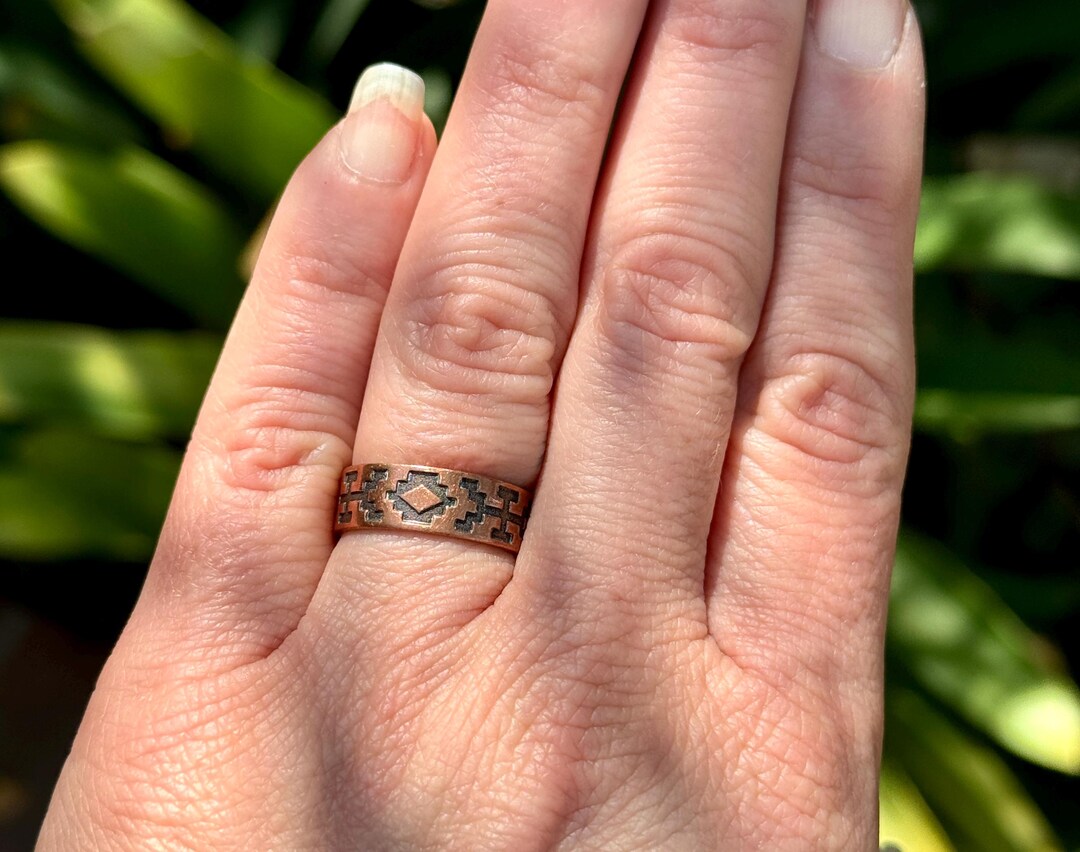 Estate Vintage Signed Wheeler Manufacturing Company Copper Tribal Ring ...