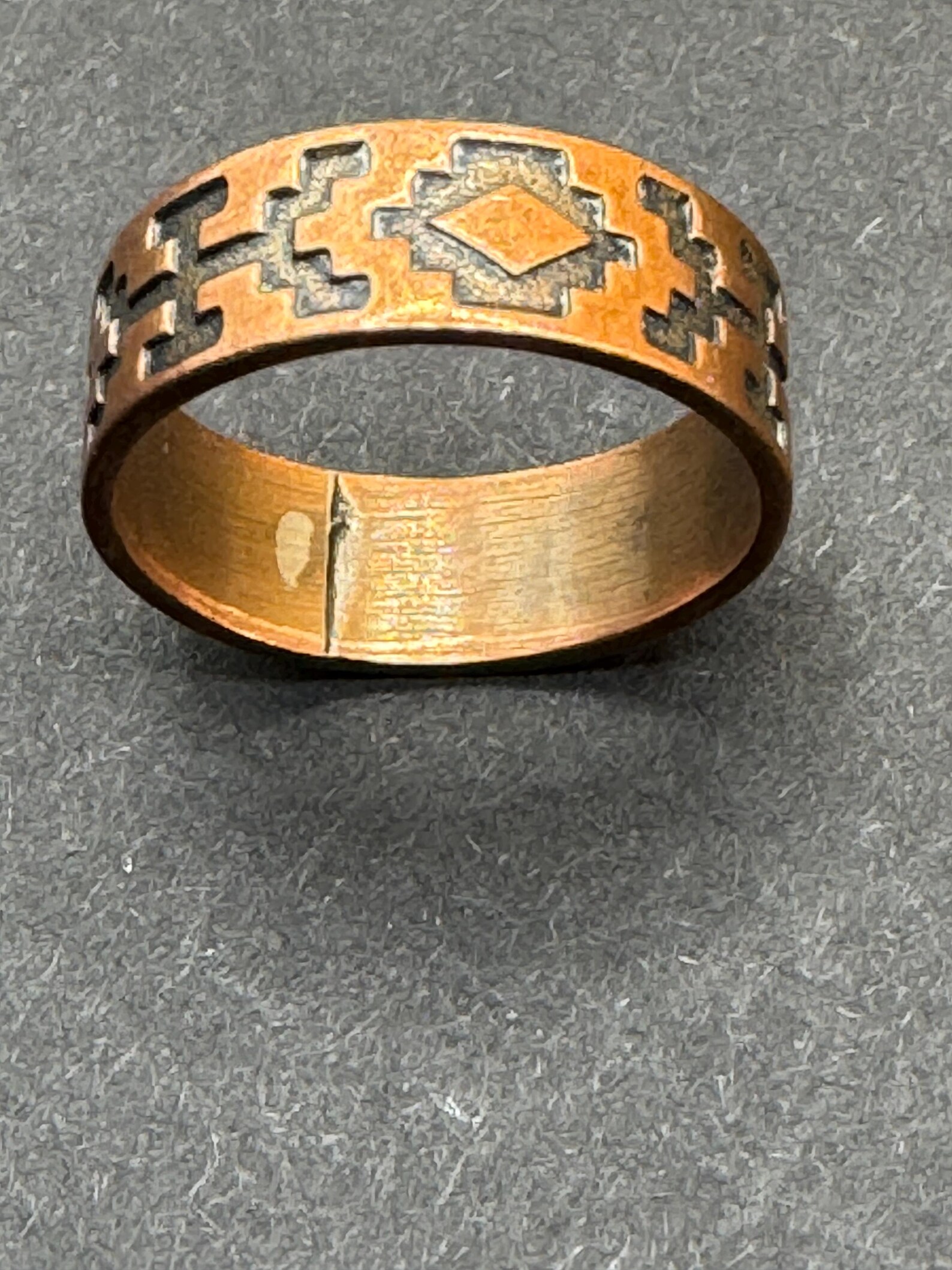 Estate Vintage Signed Wheeler Manufacturing Company Copper Tribal Ring ...