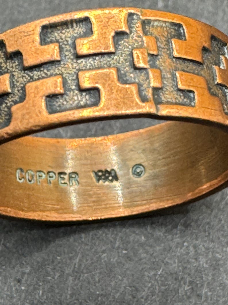 Estate Vintage Signed Wheeler Manufacturing Company Copper Tribal Ring ...