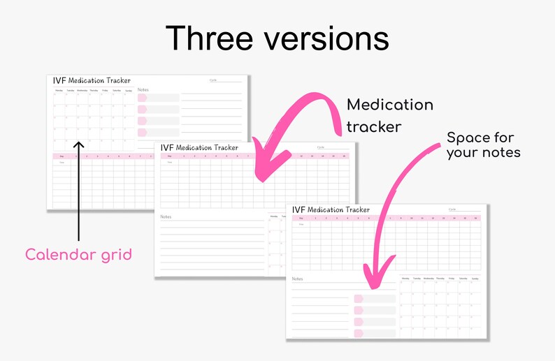Editable IVF Medication Tracker With Supplements Log, Printable A3/A4 ...