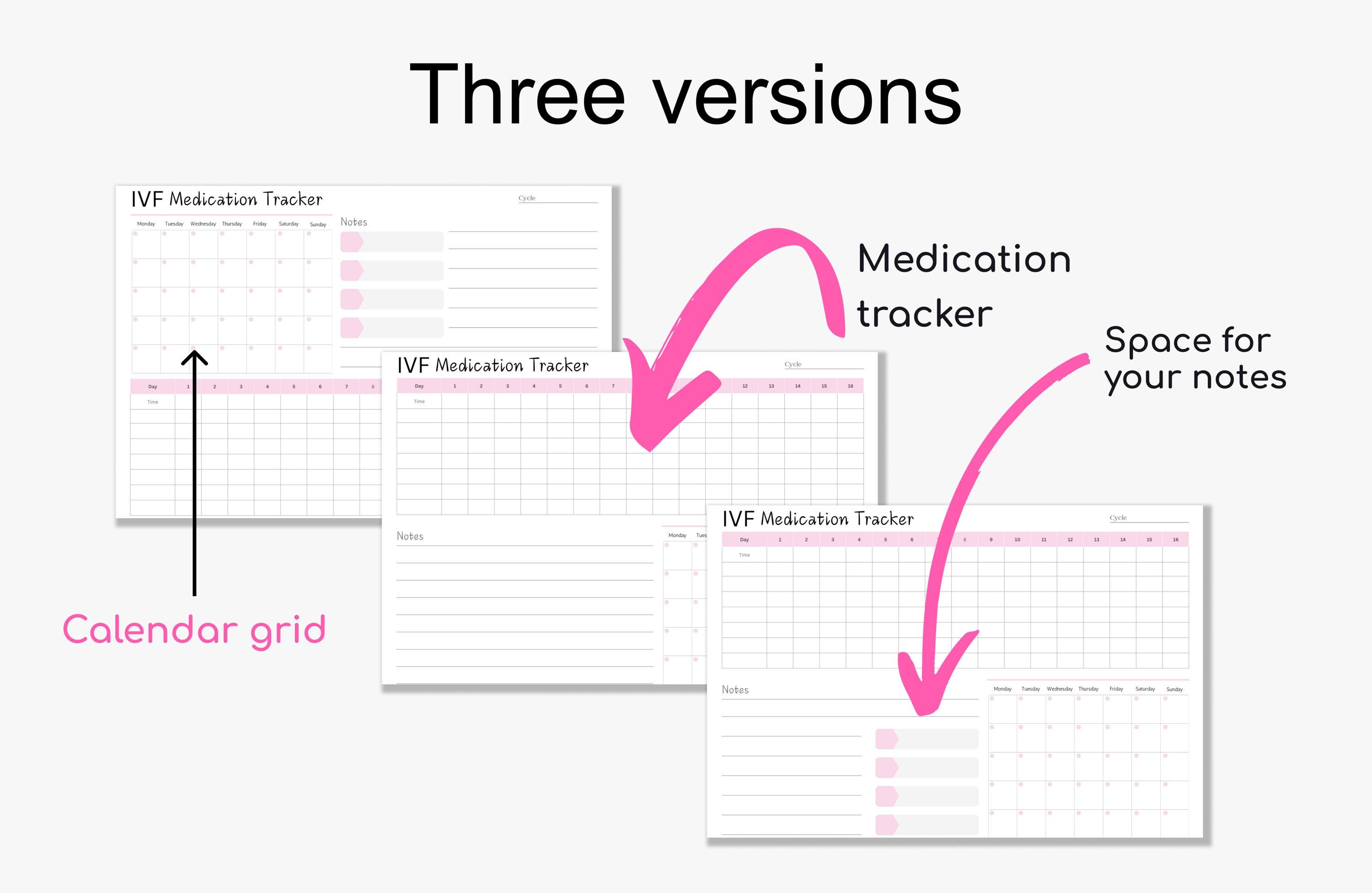 Editable IVF Medication Tracker With Supplements Log, Printable A3/A4 ...