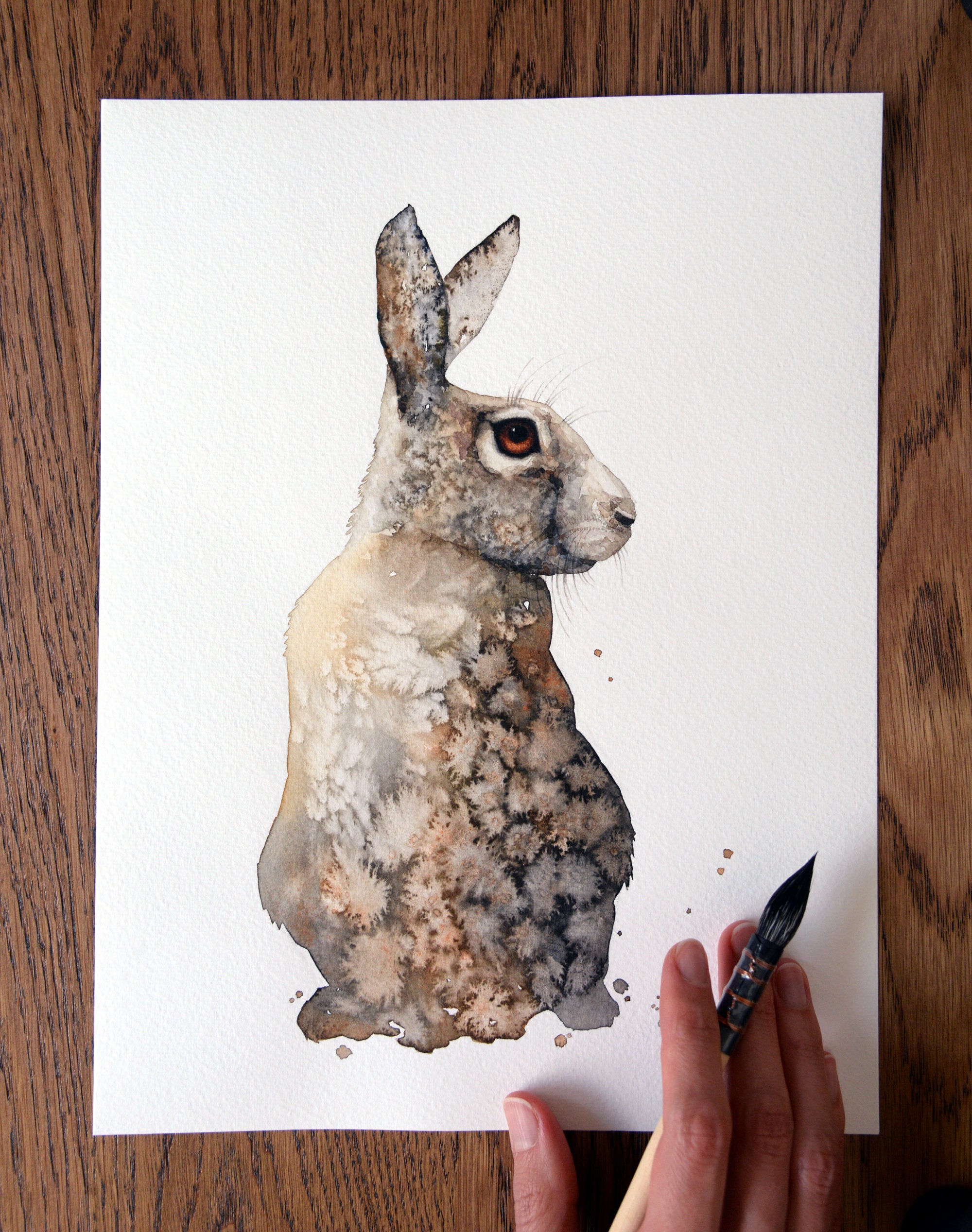Rabbit Painting Original Watercolor Painting Hare Painting Wild Rabbit ...