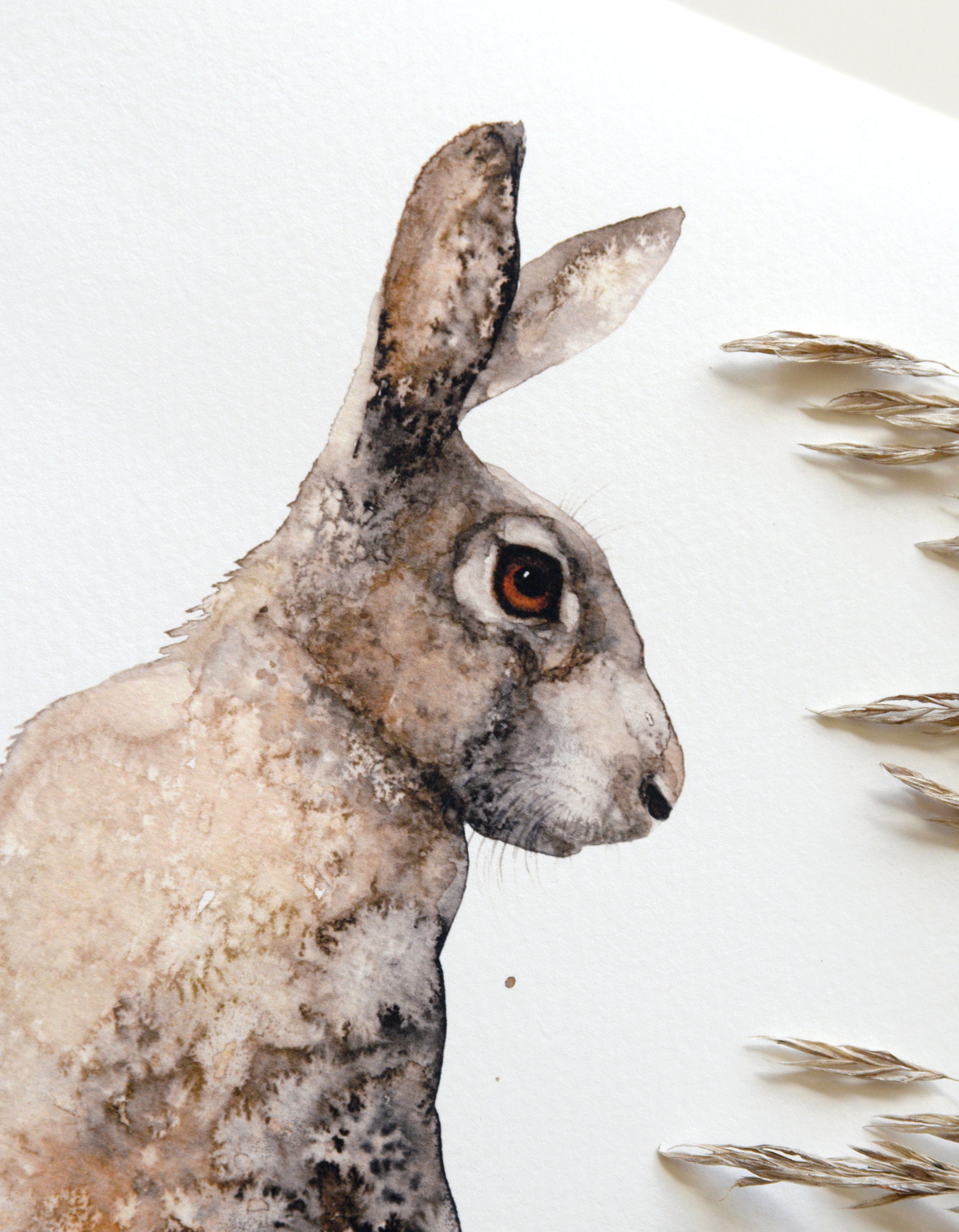 Rabbit Painting Art Print Animal Print Rabbit Watercolor Painting Hare ...