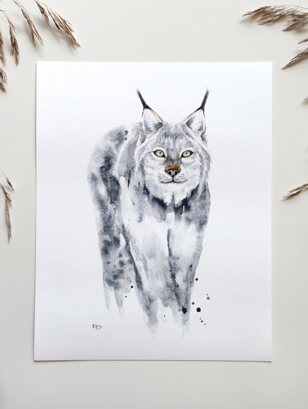 Lynx Watercolor Painting Art Print: Canada Lynx Portrait - Etsy