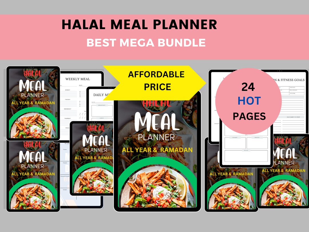 Halal Meal Planner Printable Done for You 2024 Islamic Fitness Diet - Etsy
