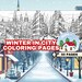 50 Winter in City Coloring Pages Printable,winter City Coloring Sheets ...