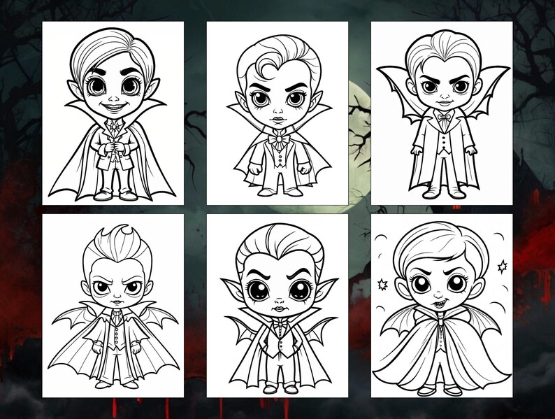50 Cute Vampire Coloring Pages Printable,cute Vampire Coloring Sheets ...