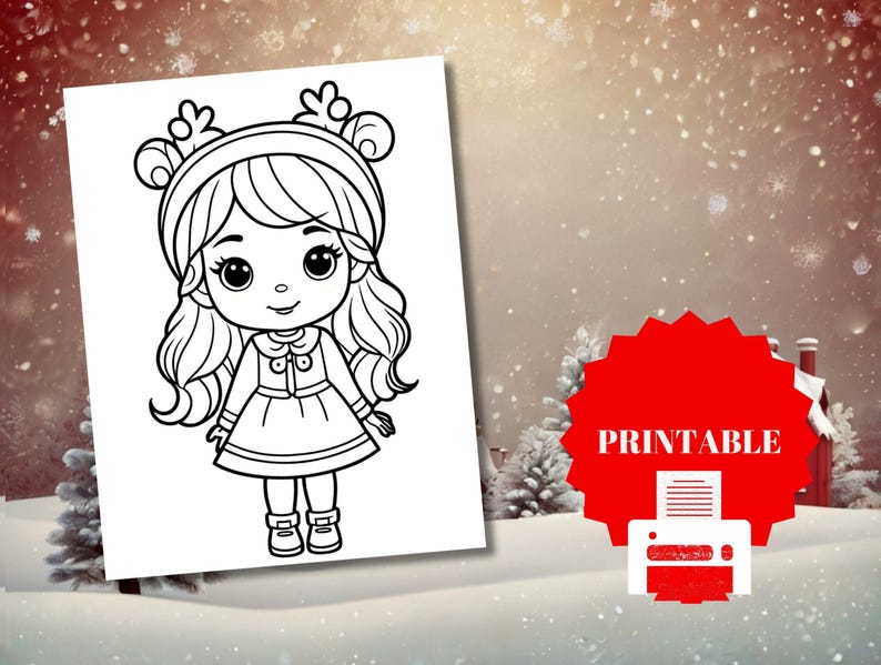 50 Cute Christmas Boy&girl Coloring Pages Printable,christmas Coloring ...