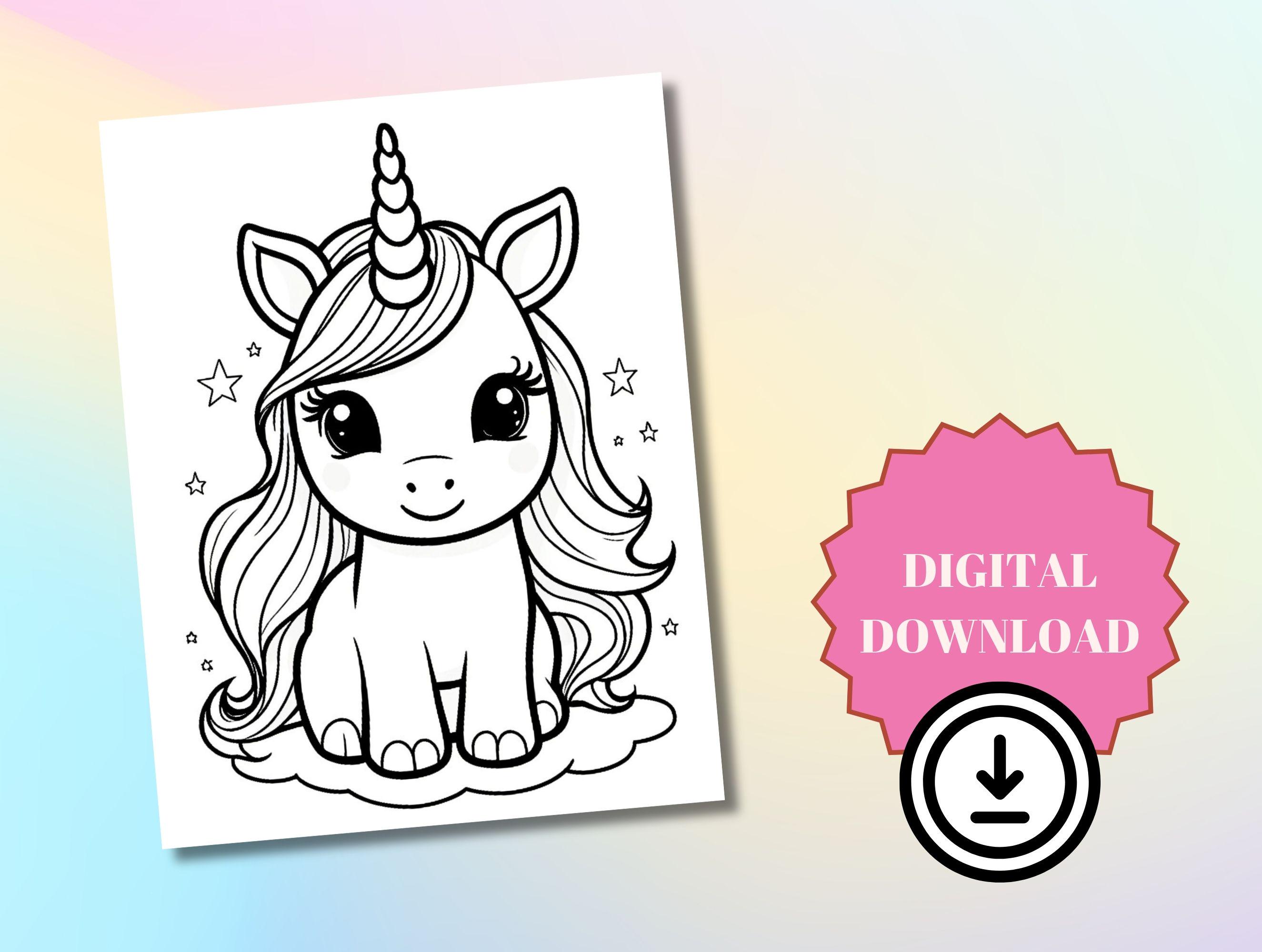 50 Cute Unicorn Coloring Pages Printable,cute Unicorn Coloring Sheets ...