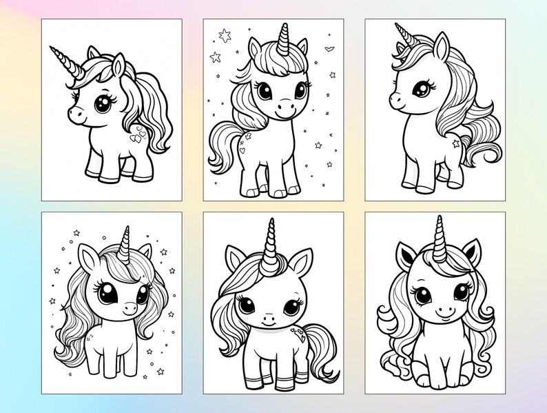 50 Cute Unicorn Coloring Pages Printable,cute Unicorn Coloring Sheets ...