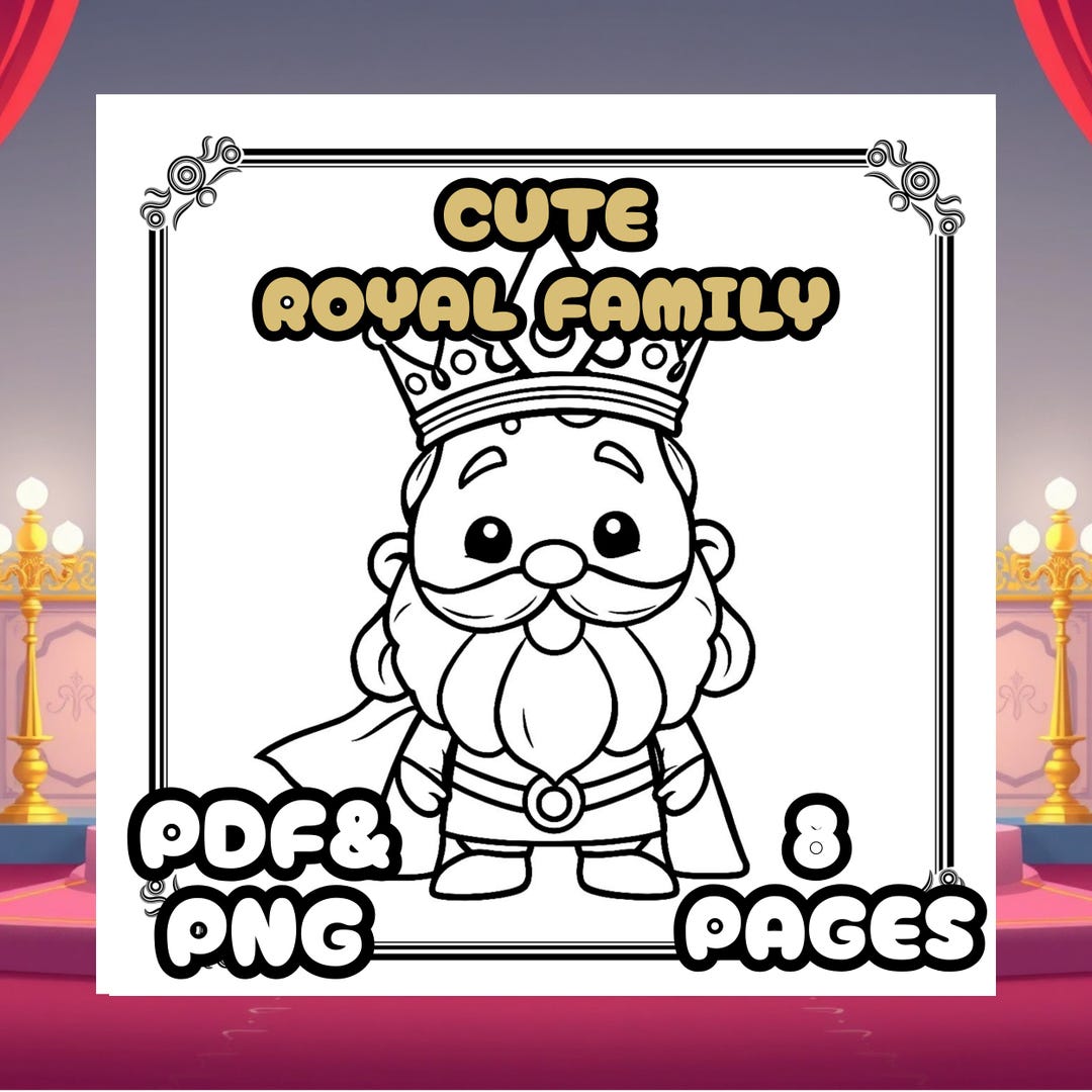 8 Cute Little Royal Family Coloring Pages,cute King,queen,prince ...