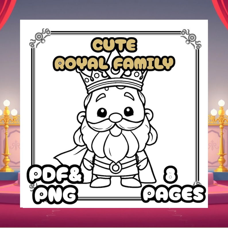 8 Cute Little Royal Family Coloring Pages,cute King,queen,prince ...