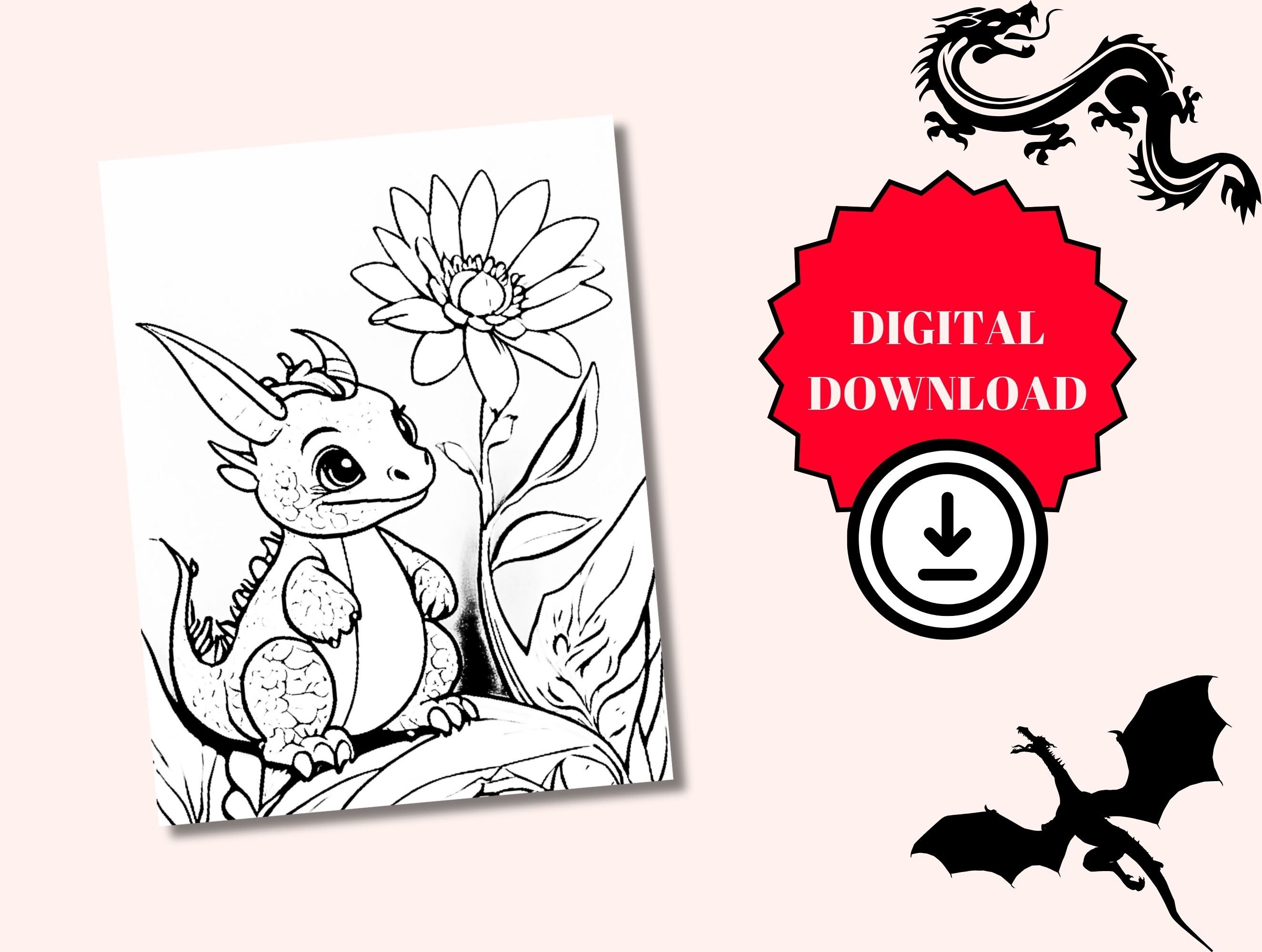 70 Cute Baby Dragon Coloring Pages,dragon Coloring Sheet,coloring Book ...
