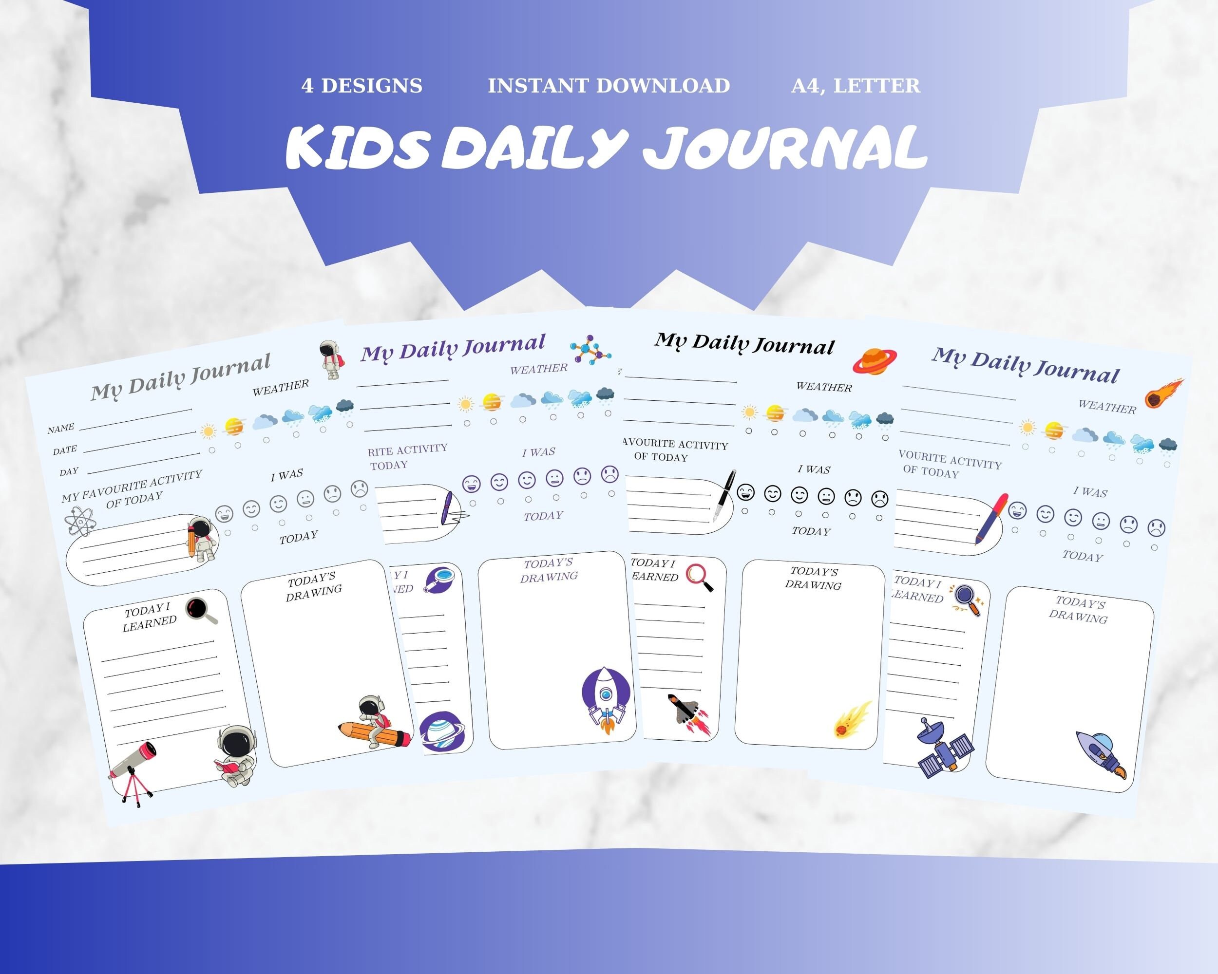 Kids Daily Digital Journal Printable Journal for Space Enthusiast ...