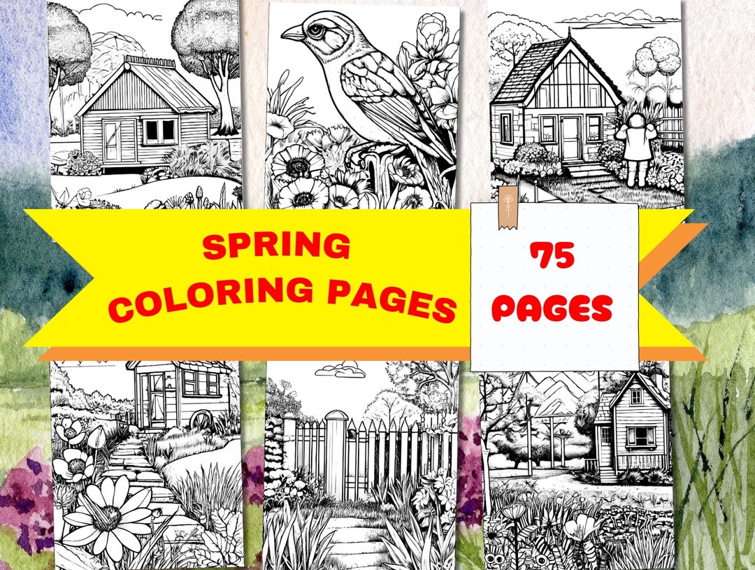 75 Spring Coloring Sheets,book Pages,digital Printable Color Page ...