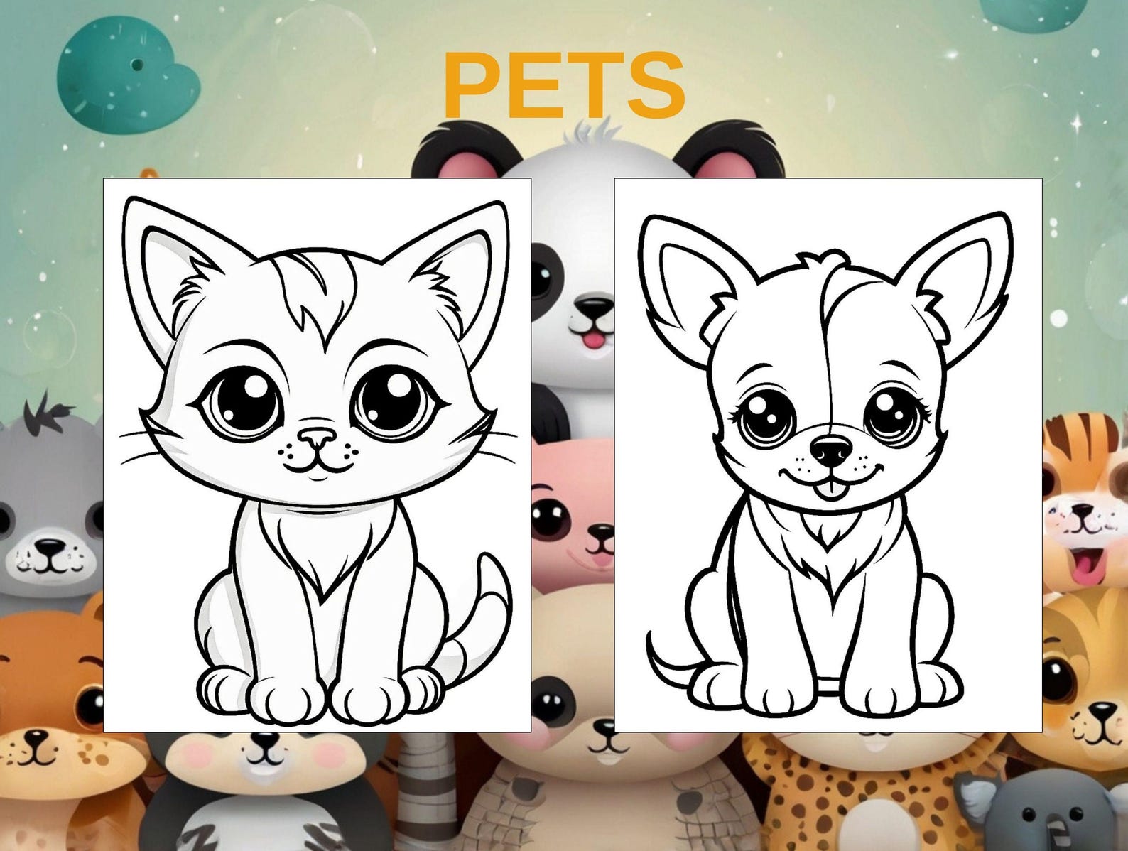 50 Cute Animals Coloring Pages Printable,cute Coloring Sheets, Cute ...