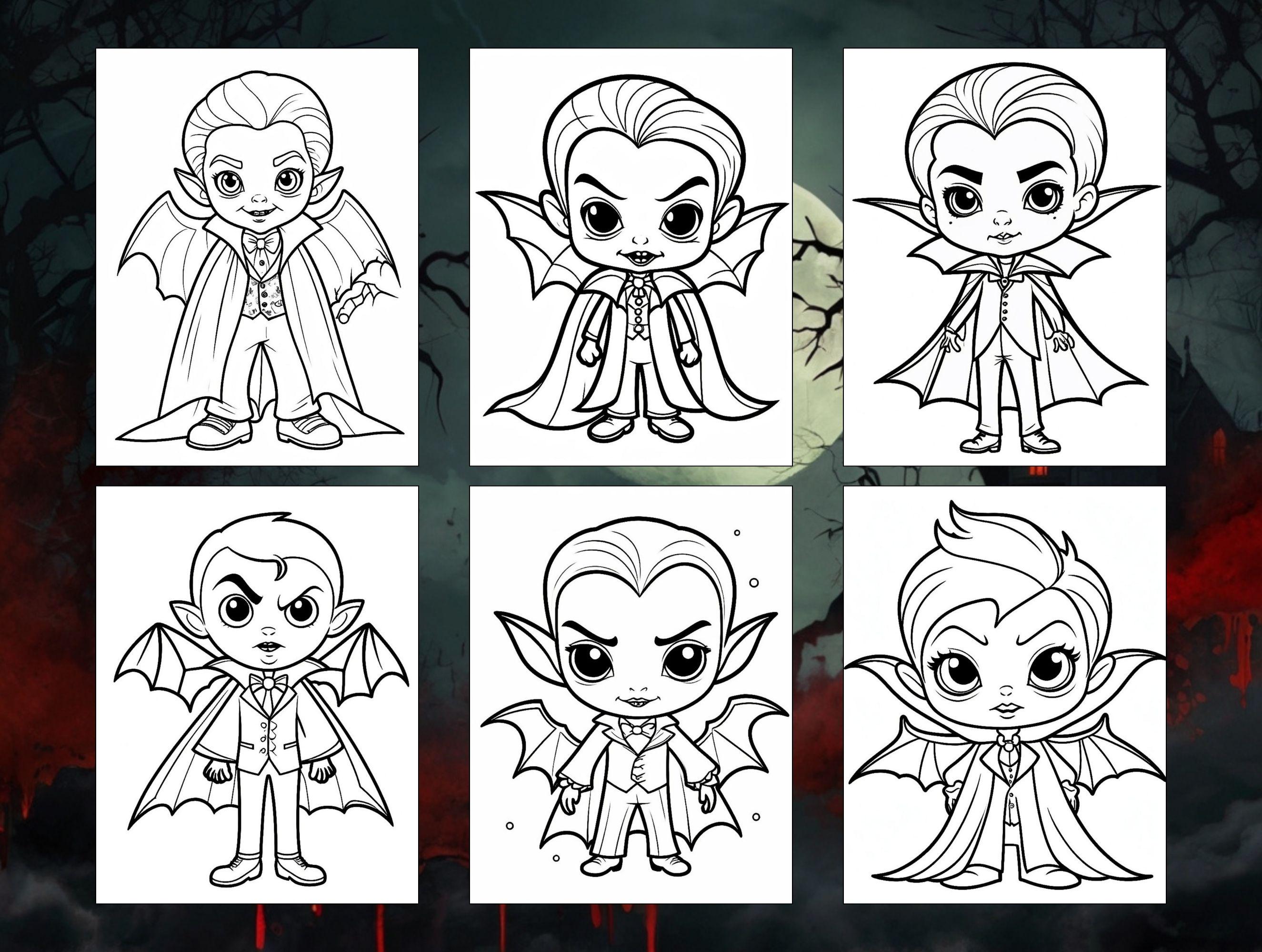 50 Cute Vampire Coloring Pages Printable,cute Vampire Coloring Sheets ...