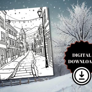 50 Winter in City Coloring Pages Printable,winter City Coloring Sheets ...