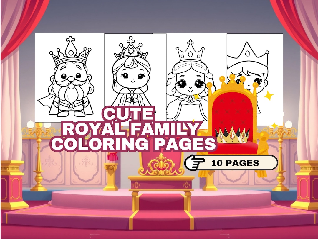 10 Cute Little Royal Family Coloring Pages,cute King,queen,prince ...