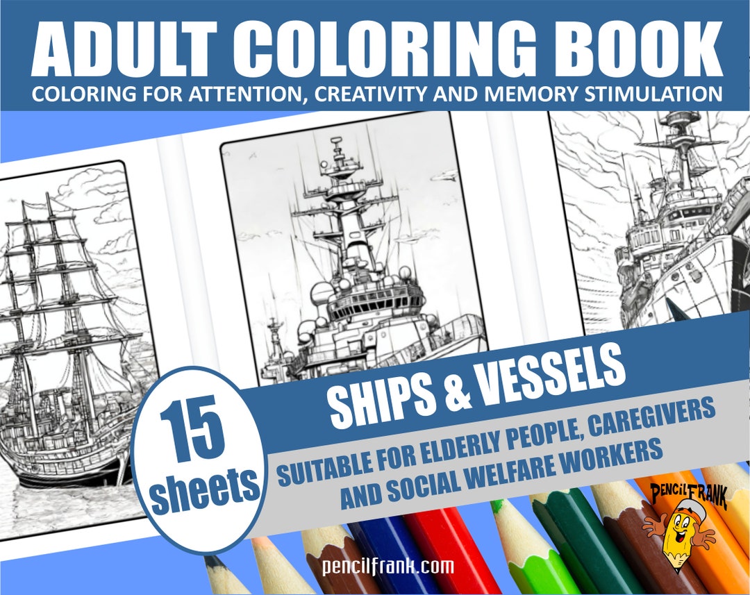 Coloring Book Adult Ships and Vessels - Etsy Australia