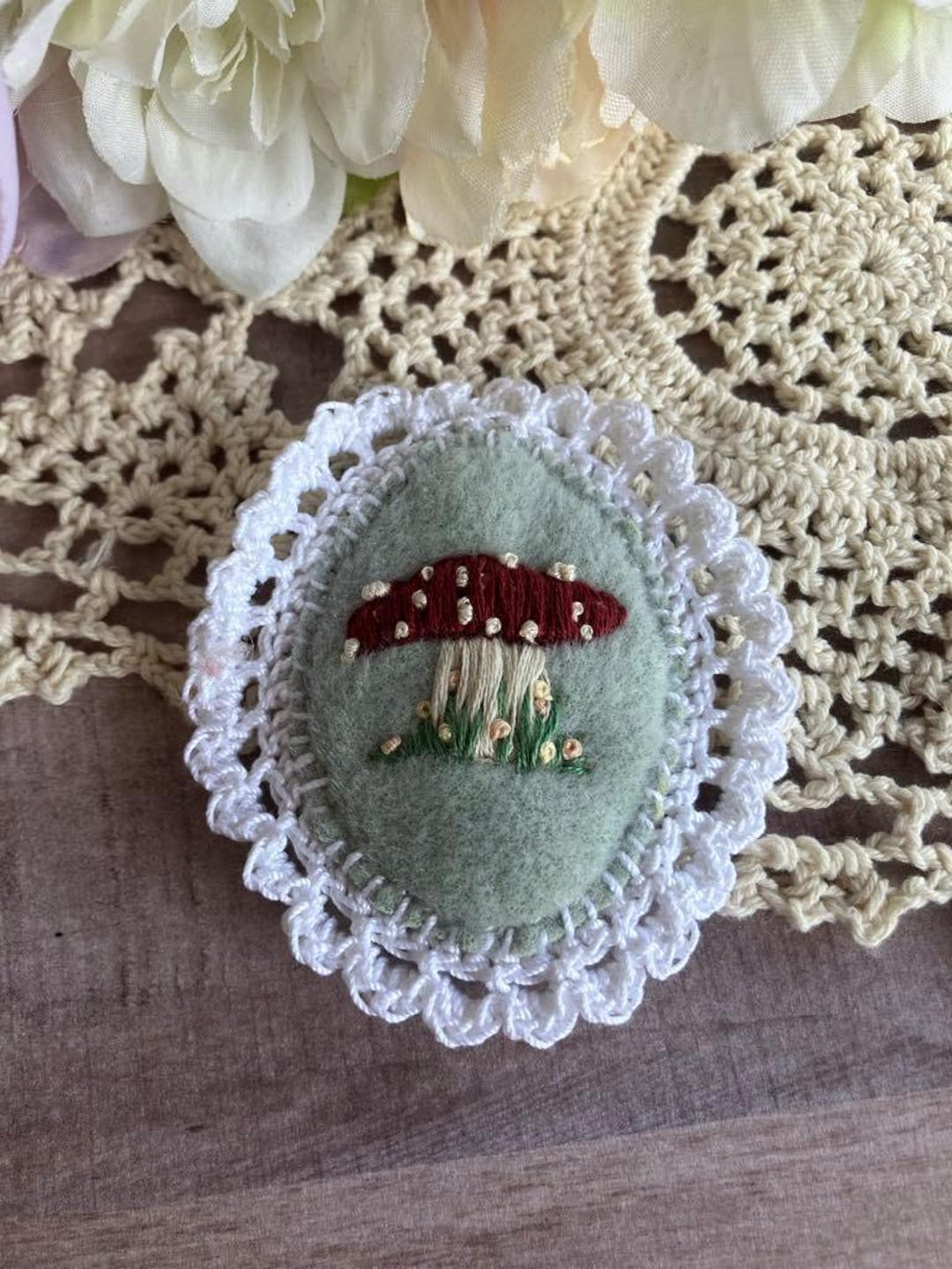 Mori Kei Mushroom Felt Brooch, Cottagecore, Forestcore, Fairycore ...