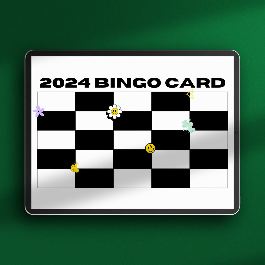 2024 Editable Checkerboard Bingo Card for Goals Canva Template Bingo ...
