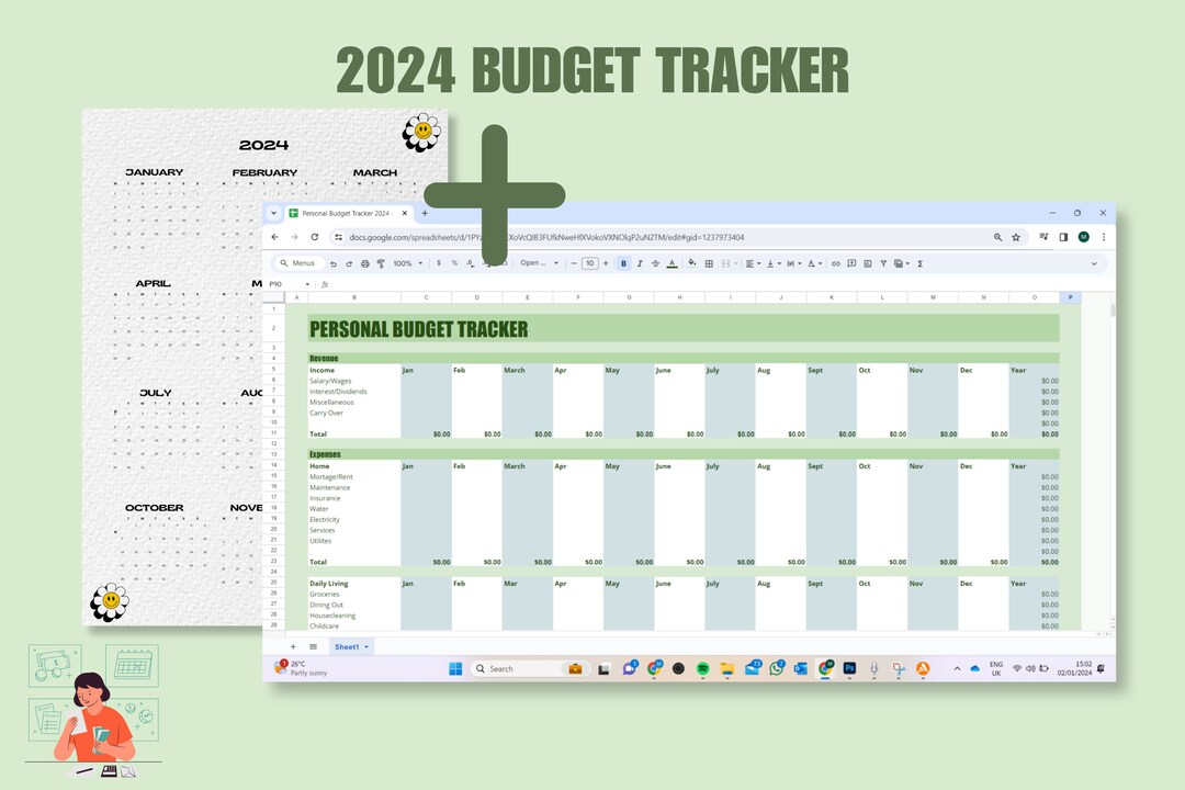 2024 Personal Budget Tracker Google Drive & Excel With Formulas ...