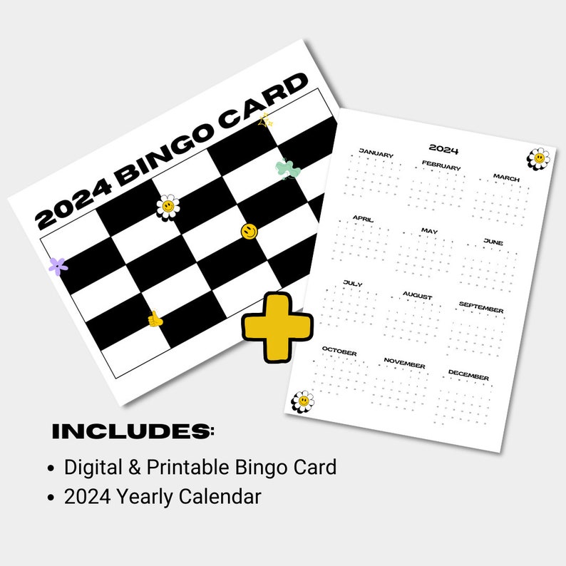 2024 Editable Checkerboard Bingo Card for Goals Canva Template Bingo ...