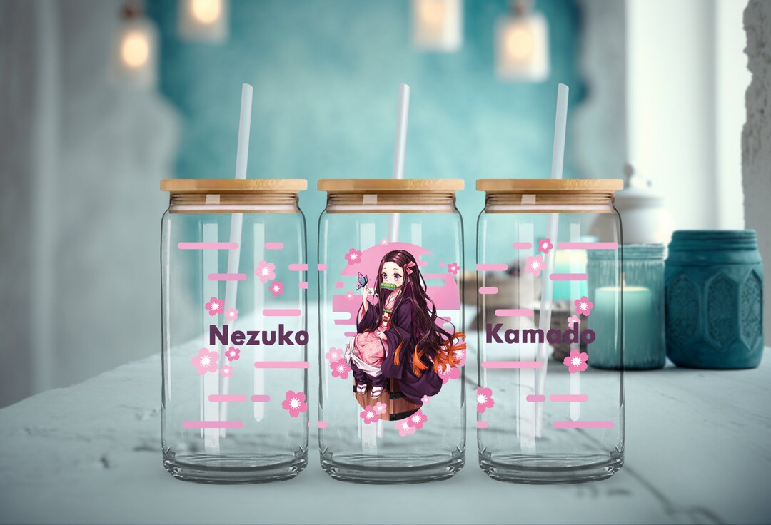 Nezuko Kamado 16oz Glass Can Demon Slayer Wrap PNG - Etsy