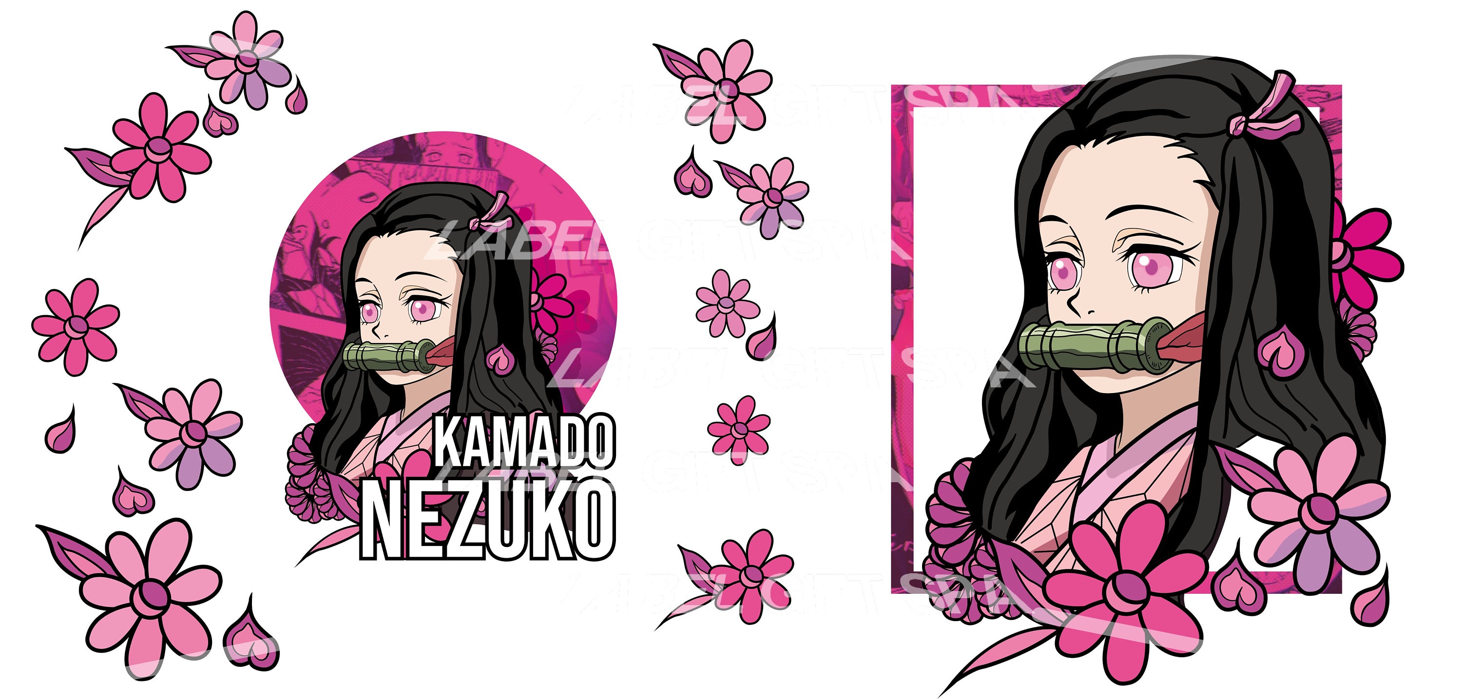 Nezuko Kamado 16oz Glass Can Demon Slayer Wrap PNG - Etsy