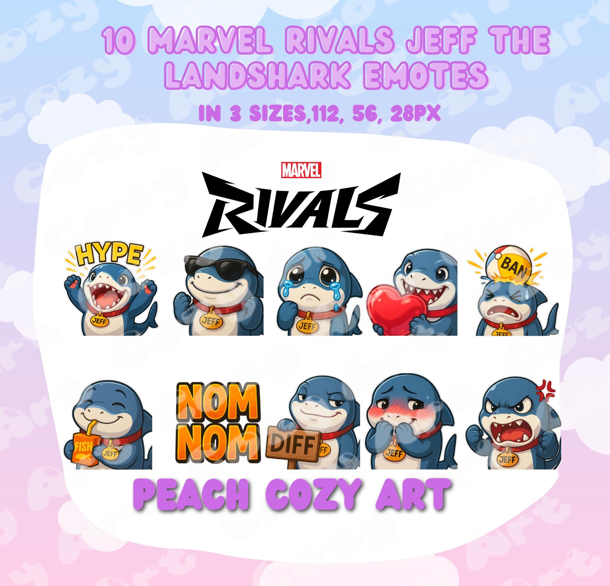 Marvel Rivals Jeff Emotes | Chibi | Twitch Emotes | Discord | Youtube ...