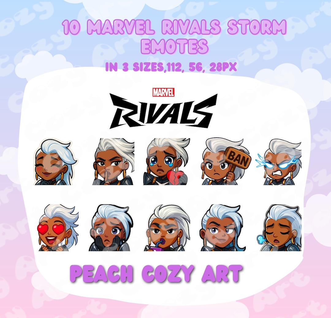 Marvel Rivals Storm Emotes | X-men | Twitch | Discord | Chibi Emotes ...