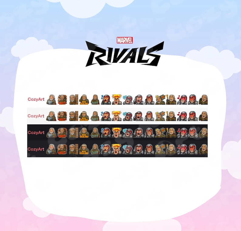 Marvel Rivals Magneto Emotes | Chibi | Twitch Emotes | Discord ...