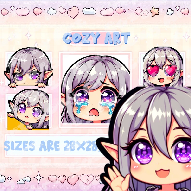 Elf Girl Emote | Twitch Emotes | Discord | Youtube | Kawaii Chibi ...