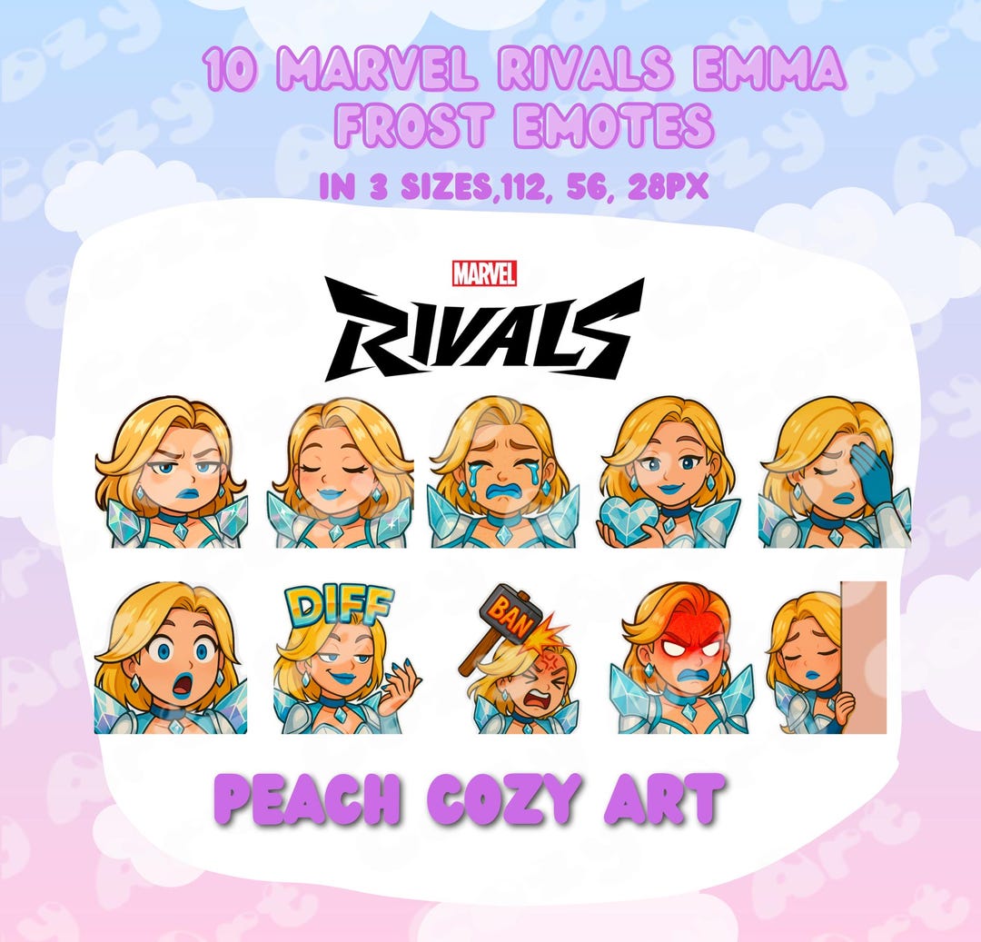 Marvel Rivals Emma Frost Emotes | Chibi | Twitch Emotes | Discord ...